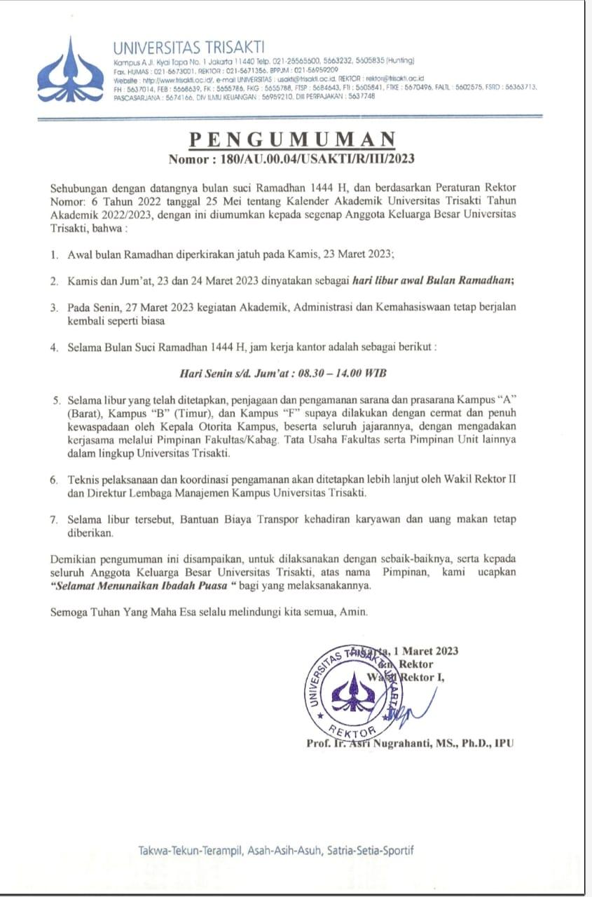 PENGUMUMAN - Hari Libur Awal Bulan Ramadhan 2023 - Prodi S1 Ekonomi ... PENGUMUMAN - Hari Libur Awal Bulan Ramadhan 2023 - Prodi S1 Ekonomi ...